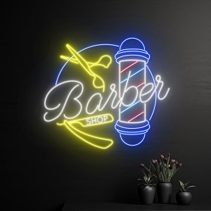Custom Barber Shop Led Sign, Barber Shop Neon Sign, Barber Led Light ...