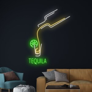 Tequila Neon Sign, Tequila Bottle Neon Light, Tequila Shot LED Light ...