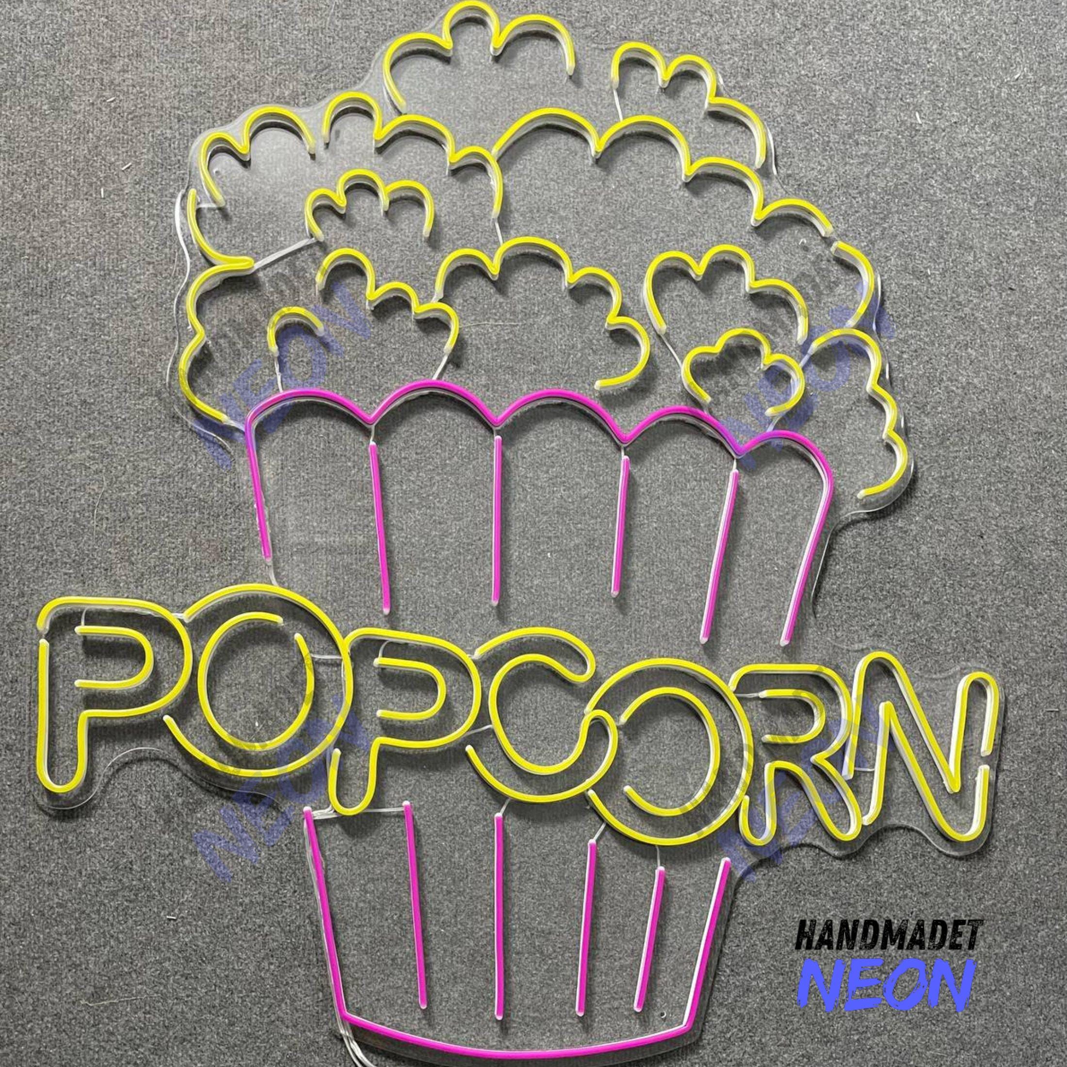 Custom Popcorn Neon Light, Pop Corn Led Light, Movie Theater Neon Sign ...