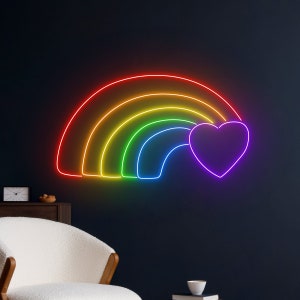 Rainbow Heart LGBT Neon Sign, Pride Led Sign, LGBT Neon Light, LGBT ...