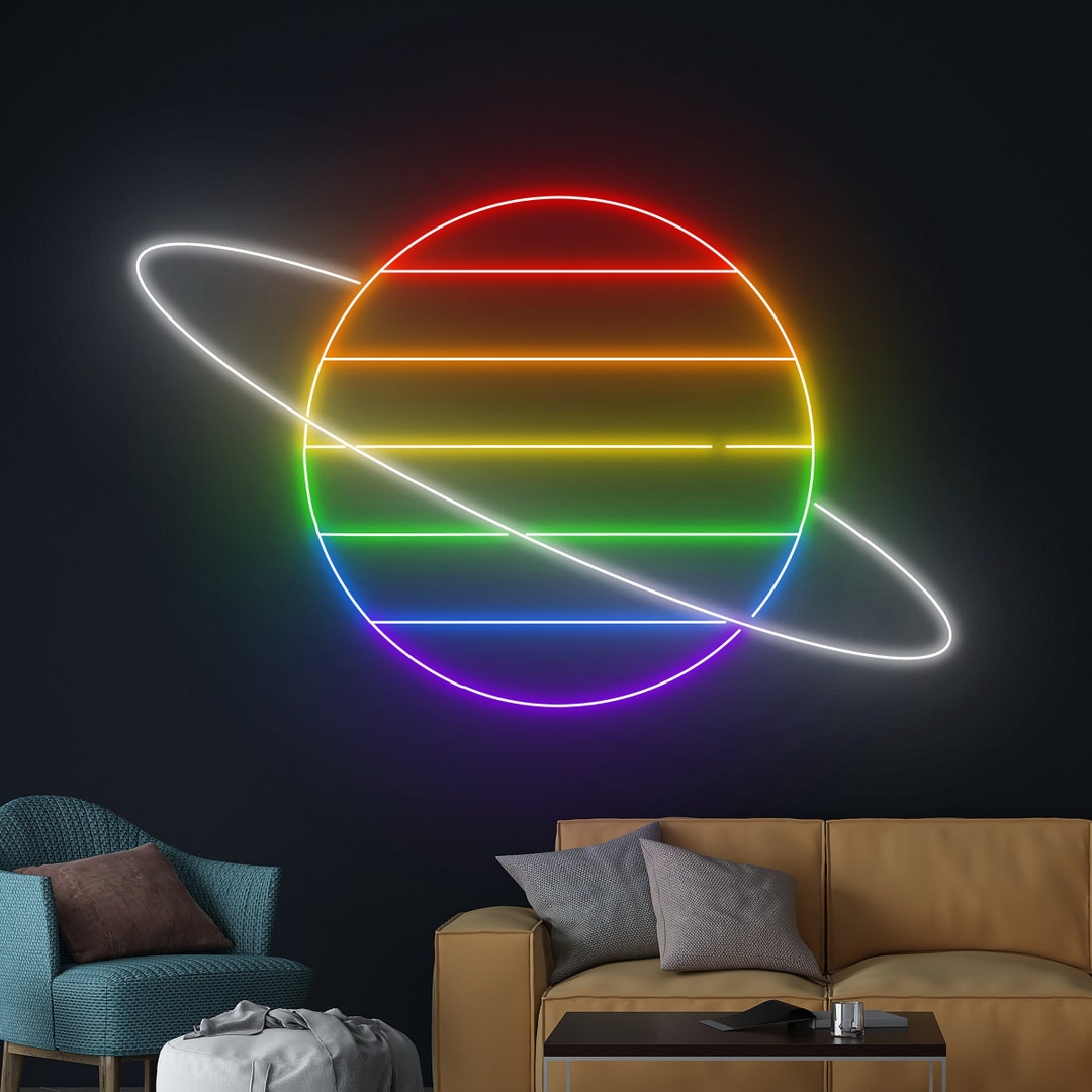 LGBT Planet Neon Sign, LGBT Planet Led Sign, LGBT Wedding Wall Decor ...