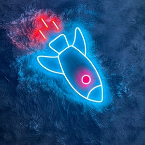 Rocket Led Sign Rocket Neon Sign Wall Decor Rocket Neon - Etsy