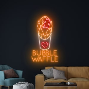 Bubble Waffle Neon Sign, Waffle Bubble Led Sign, Waffles Led Light ...
