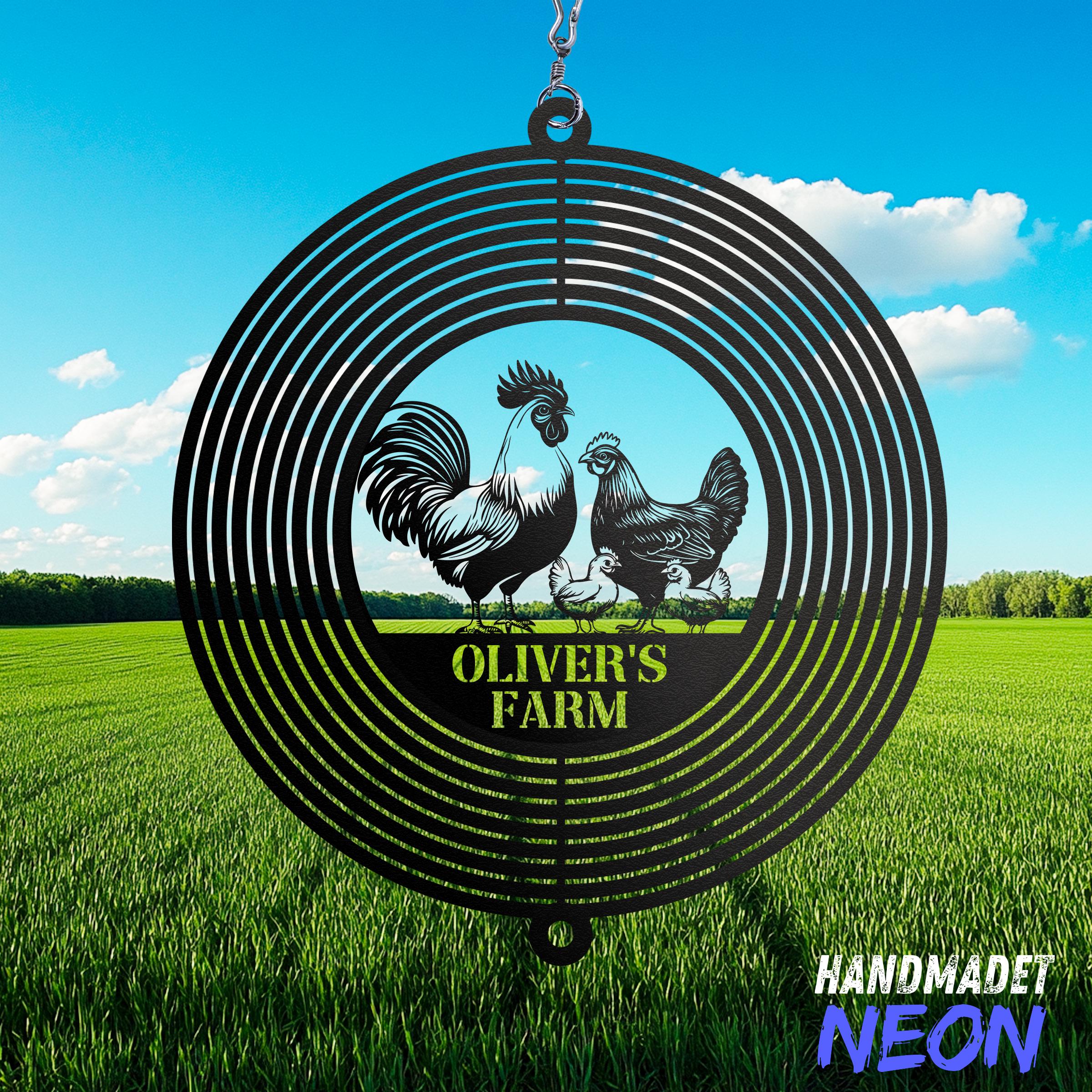 Custom Chicken Wind Spinner 3D Kinetic Garden Decor Yard Art Sculpture ...