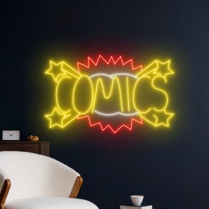 Comics Neon Light, Comics Neon Sign, Custom Comics Led Sign, Comics ...