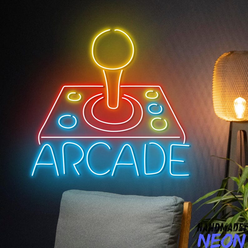 Arcade Neon Sign, Retro Arcade Neon Light, Custom Neon Sign, Gaming ...