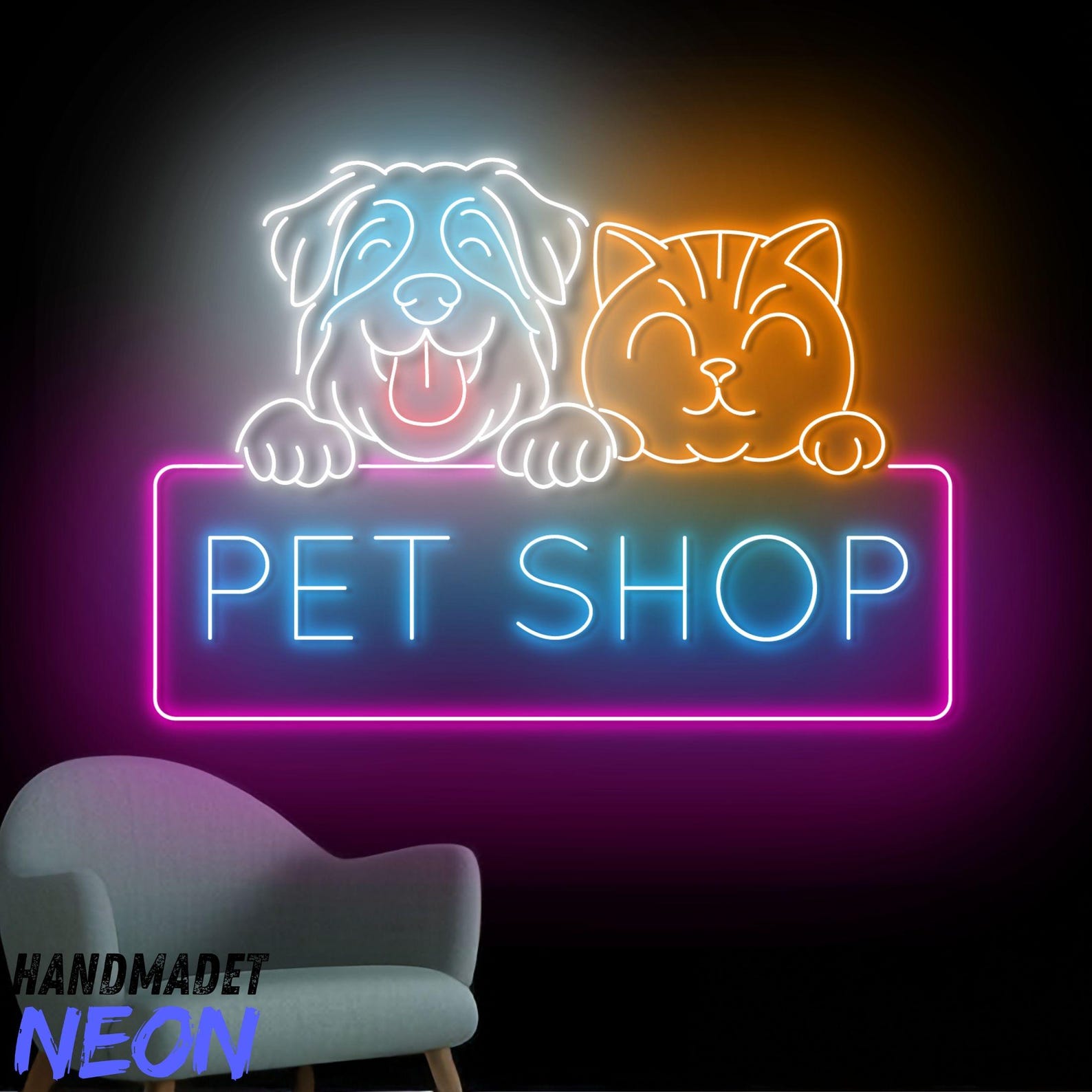 Pet Shop Neon Sign, Dog Cat Shop Led Sign, Pet Spa Neon Light, Pet ...