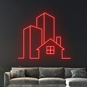 House Building Led Sign, Real Estate Neon Light, Real Estate Neon Sign ...