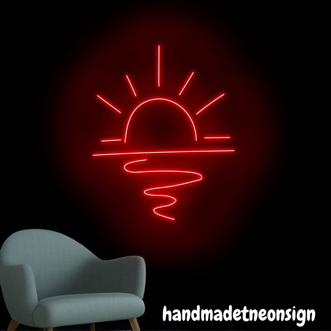 Sunrise Neon Sign, Sunset Led Sign, Sun Ocean Neon Light, Custom Sun ...