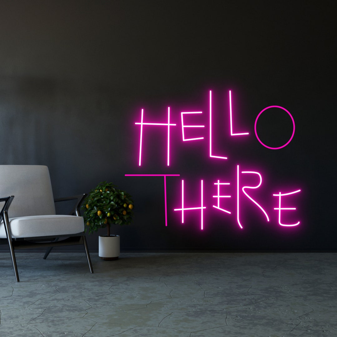 Hello There Hell Here Neon Sign Hell Here Neon Light Hello - Etsy