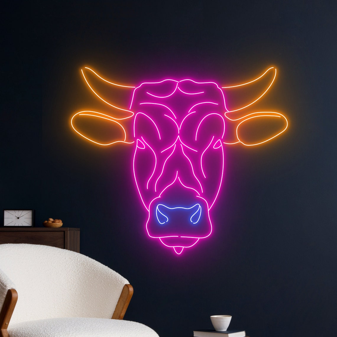 Cow Neon Sign, Cow Head Led Sign, Cow Animal Led Sign, Custom Cow Neon ...
