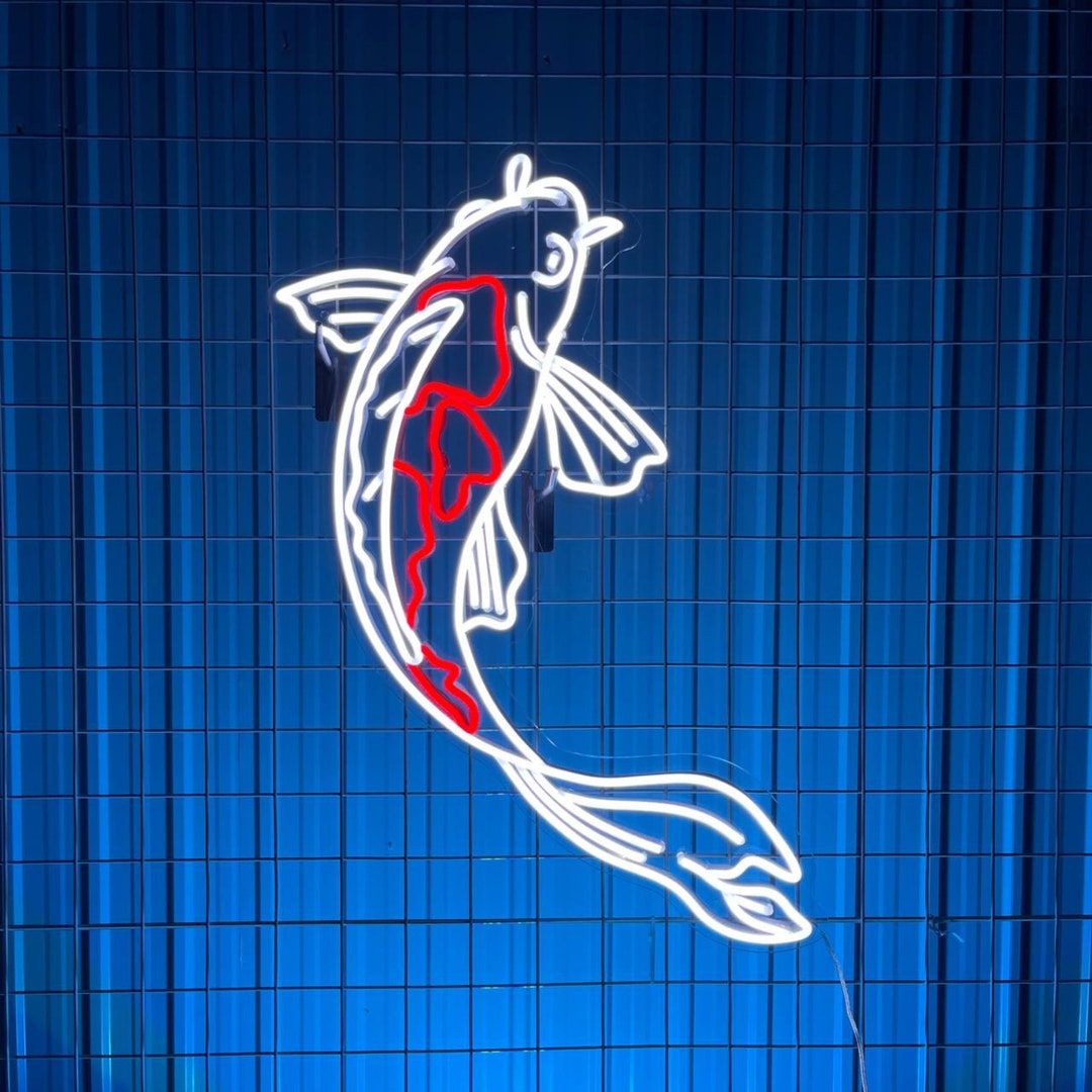 Koi Fish Neon Sign, Koi Fish Led Light, Koi Fish Neon Light, Koi Fish ...