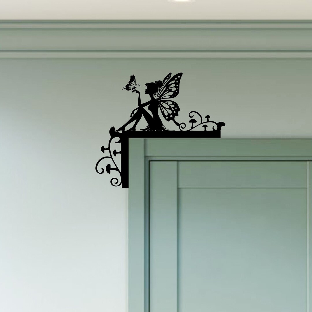 Personalized Fairy Door Corner Sign, Fairy Tale Metal Door Topper ...