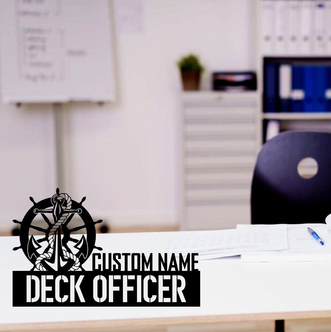 Custom Deck Officer Desk Name Plate, Deck Officer Metal Nameplate for ...