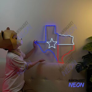 Texas Map Led Sign Texas Led Sign, Wall Decor, Texas Neon Sign, Custom ...