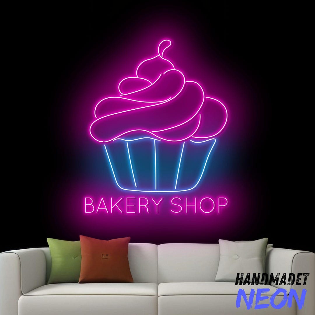 Bakery Shop Neon Sign, Cupcake Shop Led Sign, Cupcake Open Neon Light ...