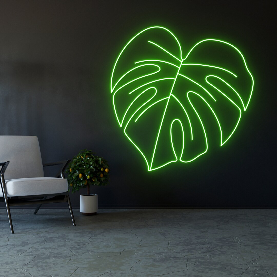 Monstera Leaf Neon Sign, Plant Led Sign Personalized Gifts, Neon Lights ...