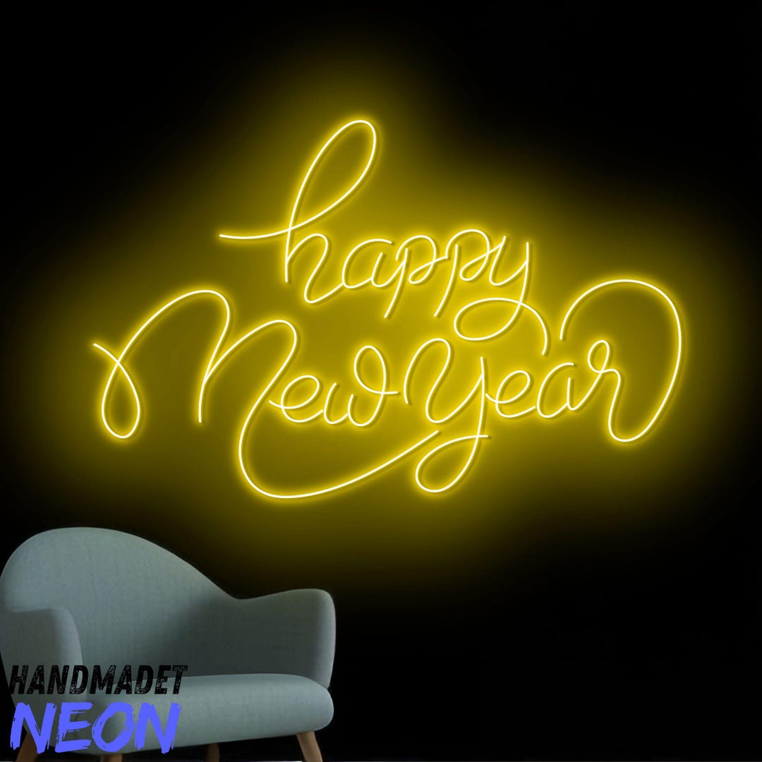 Happy New Year Neon Sign, Happy New Year Led Sign, Holiday Season Neon ...