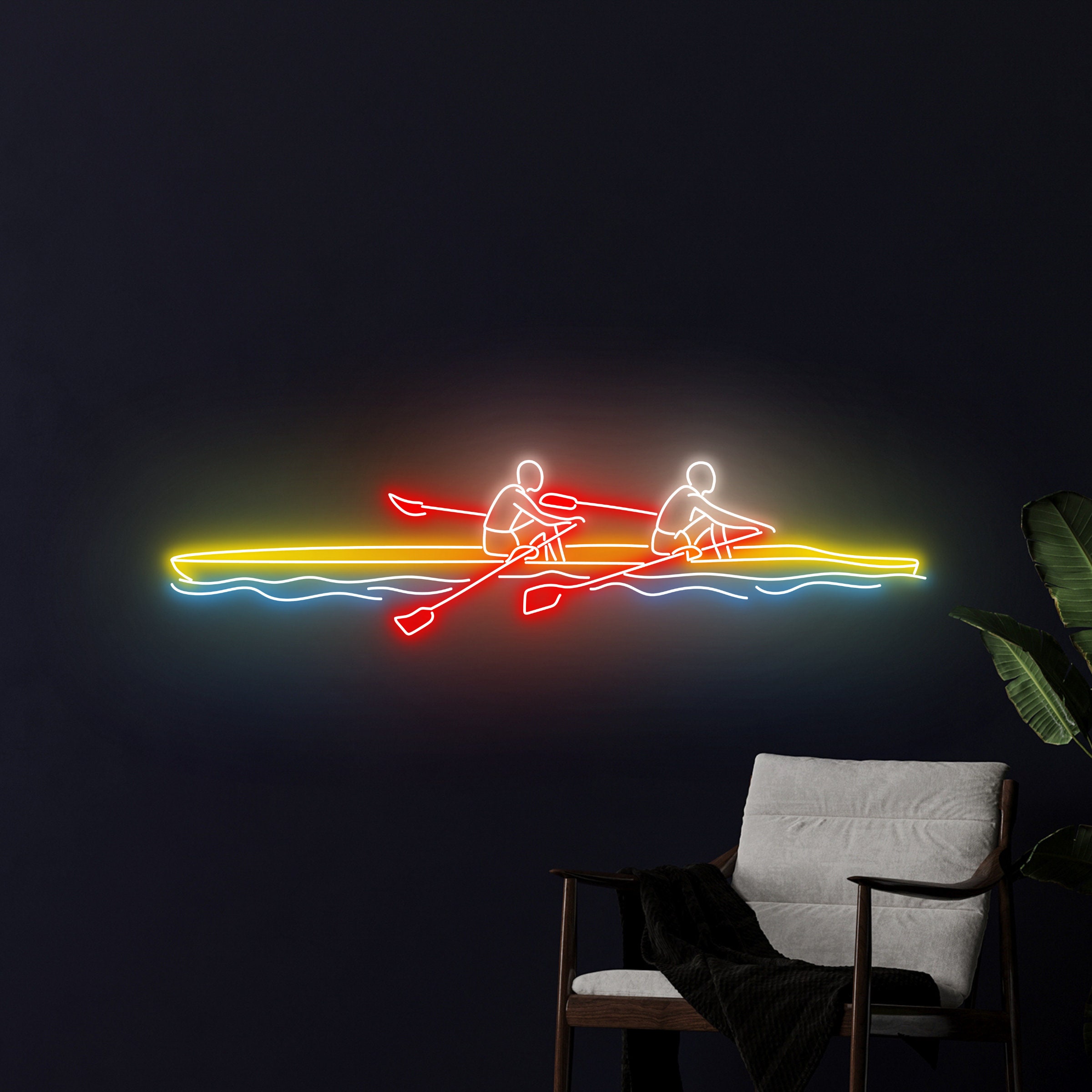 Rowing Boat Neon Sign, Rowing Boat Led Sign, Rowing Boat Man Neon Sign ...