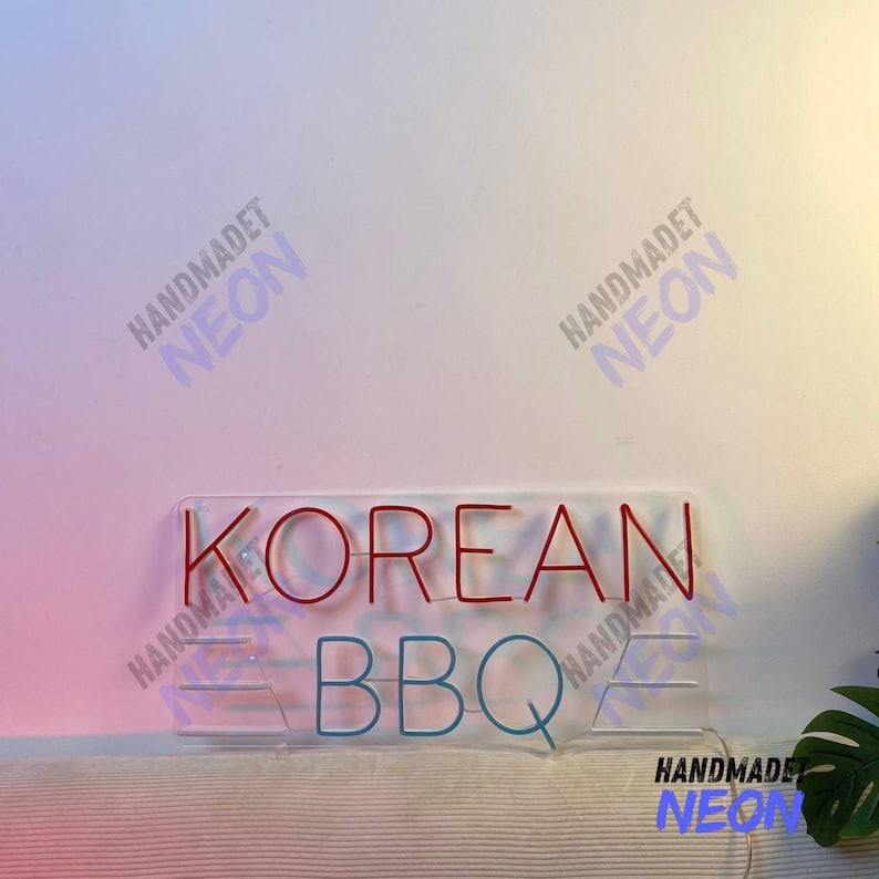 Custom Korean BBQ Neon Sign, Korea Barbecue Led Light, Meet Grill Neon ...
