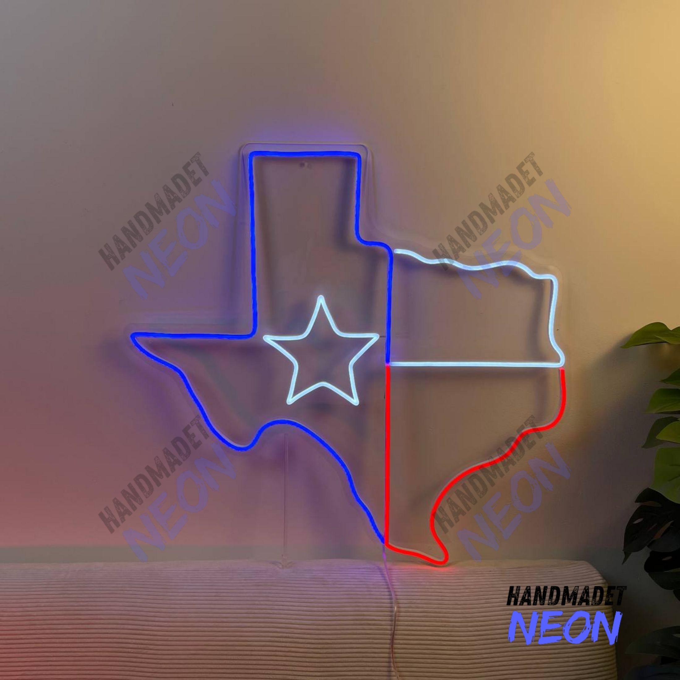 Texas Map Led Sign Texas Led Sign, Wall Decor, Texas Neon Sign, Custom ...