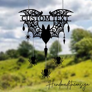 Custom Metal Bat Wind Chime, Personalized Metal Bat Garden Decor ...