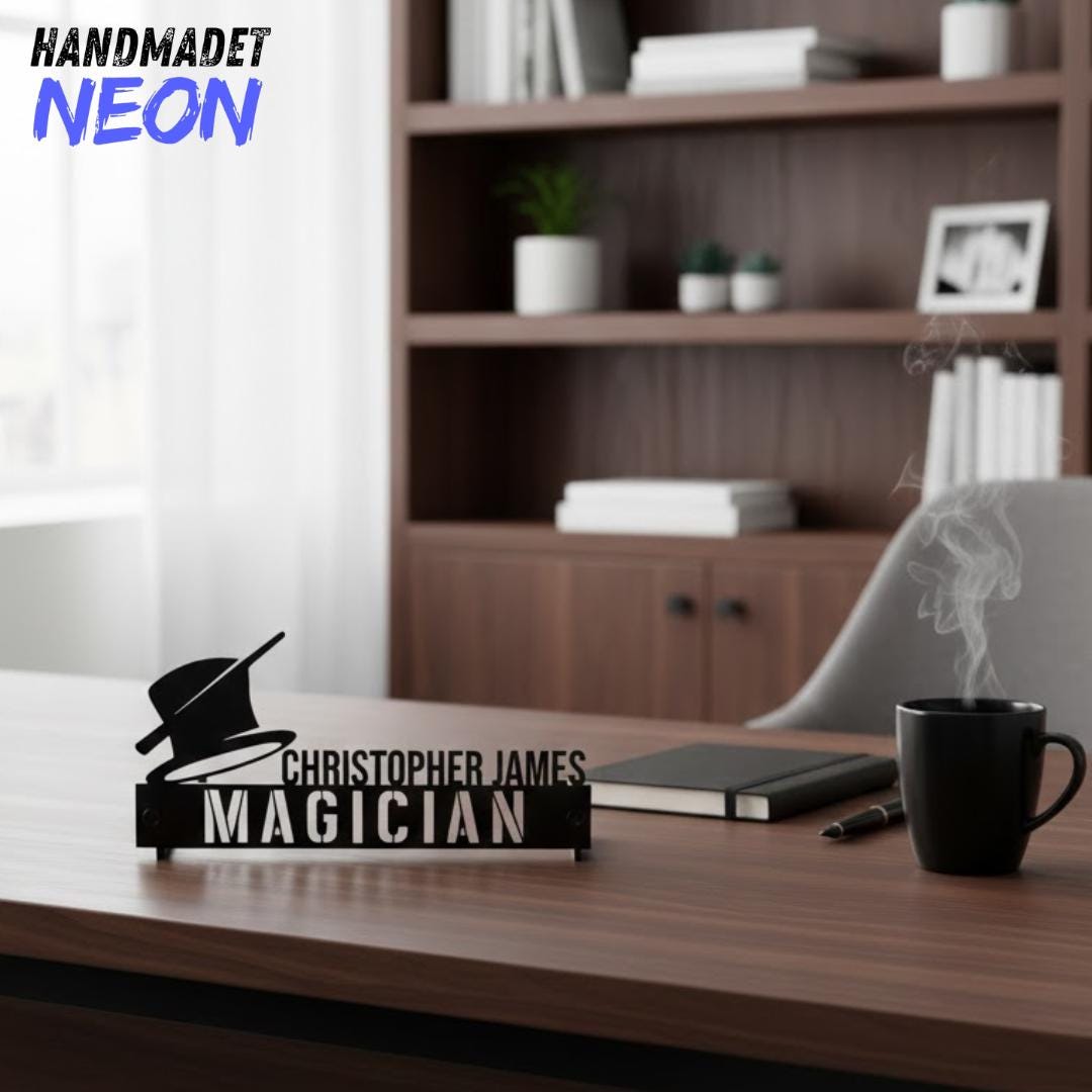 Custom Magician Desk Name Plate, Magician Metal Nameplate for Desk ...