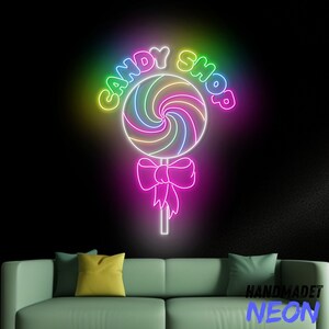 Candy Shop Neon Sign, Lolly Pop Led Sign, Candy Neon Light, Candy Led ...