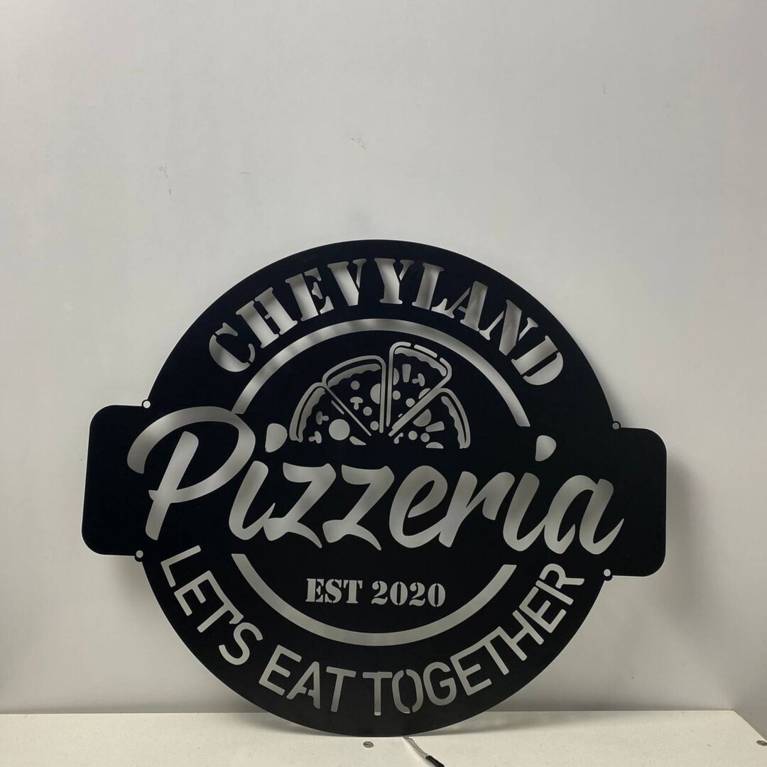 Custom Pizza Metal Wall Art LED Light, Pizza Metal Sign, Pizza Food ...