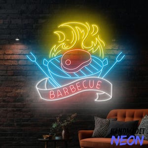 Barbecue Neon Sign, BBQ Bar Led Sign, Grill Meat Neon Light, Steak BBQ ...