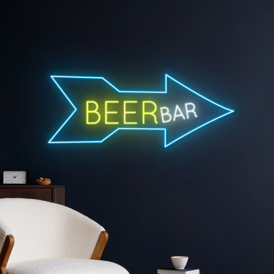 Beer Bar Direction Arrow Right Neon Sign, Open Arrow Led Sign, Arrow ...