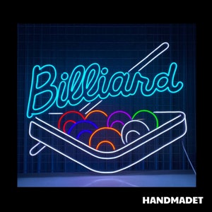Billiard Neon Sign, Billiard Ball Neon Light, Billiard Pool Neon Light ...