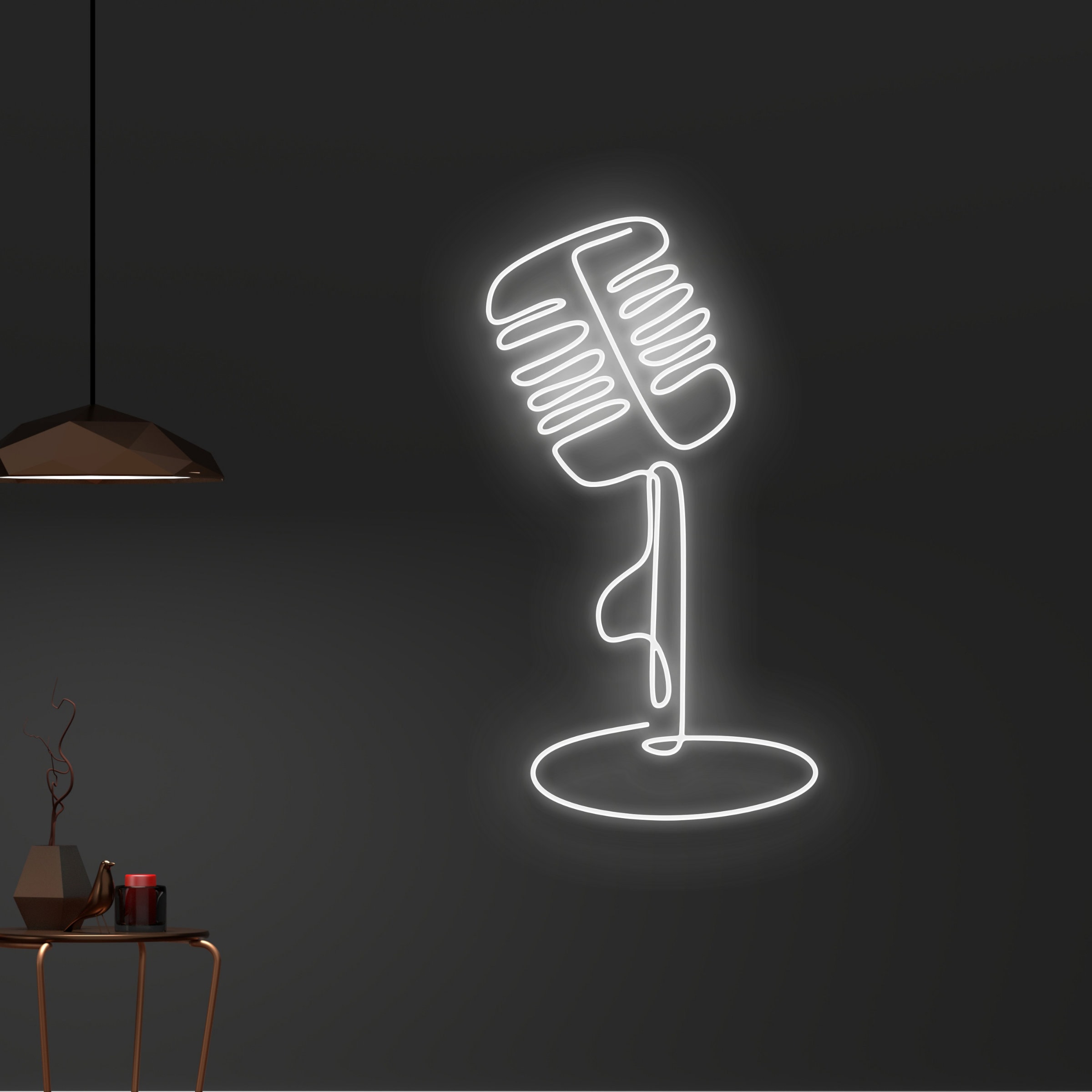 Custom Microphone Led Sign, Micro Neon Light, Mic Neon Sign, Podcast ...