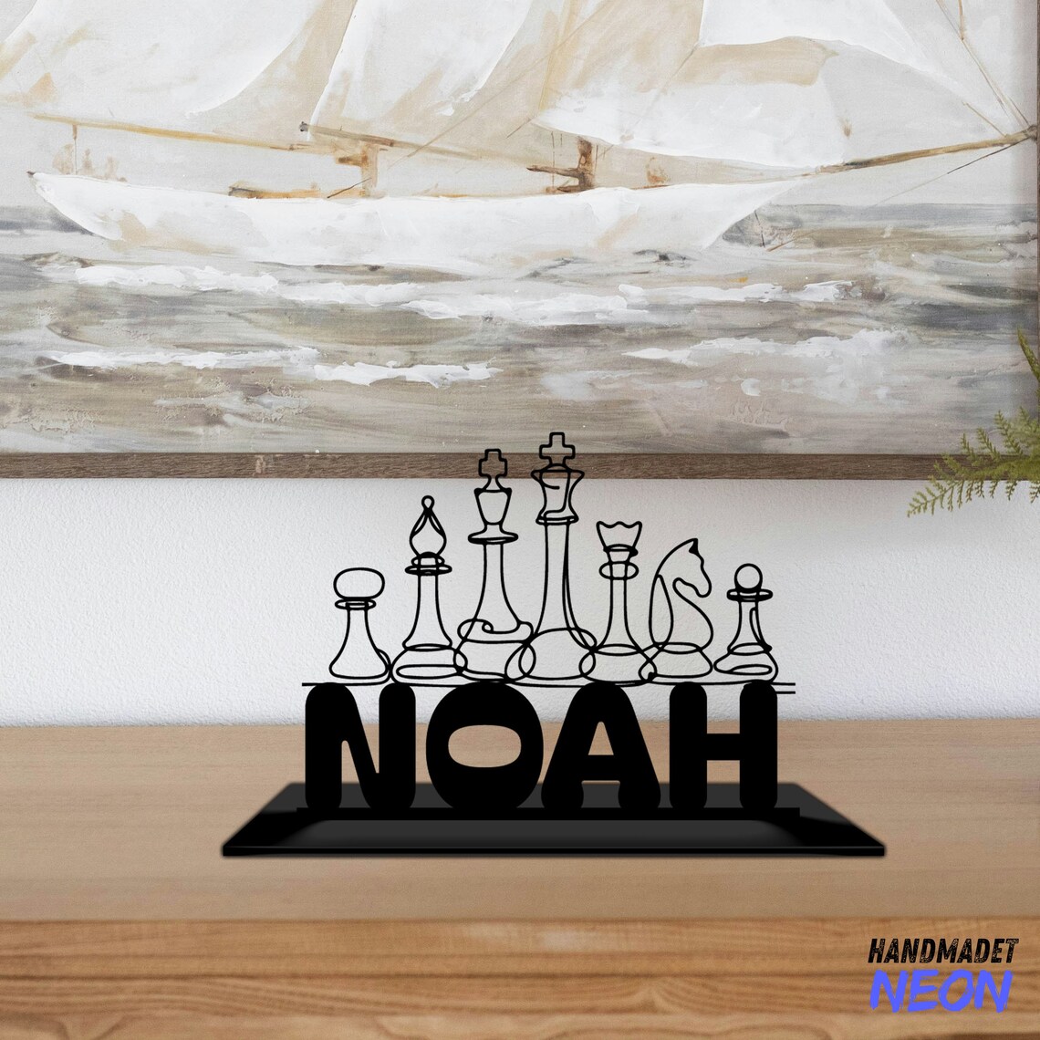 Custom Chess Table Decor, Chess Piece Metal Shelf Decor Home, Chess ...