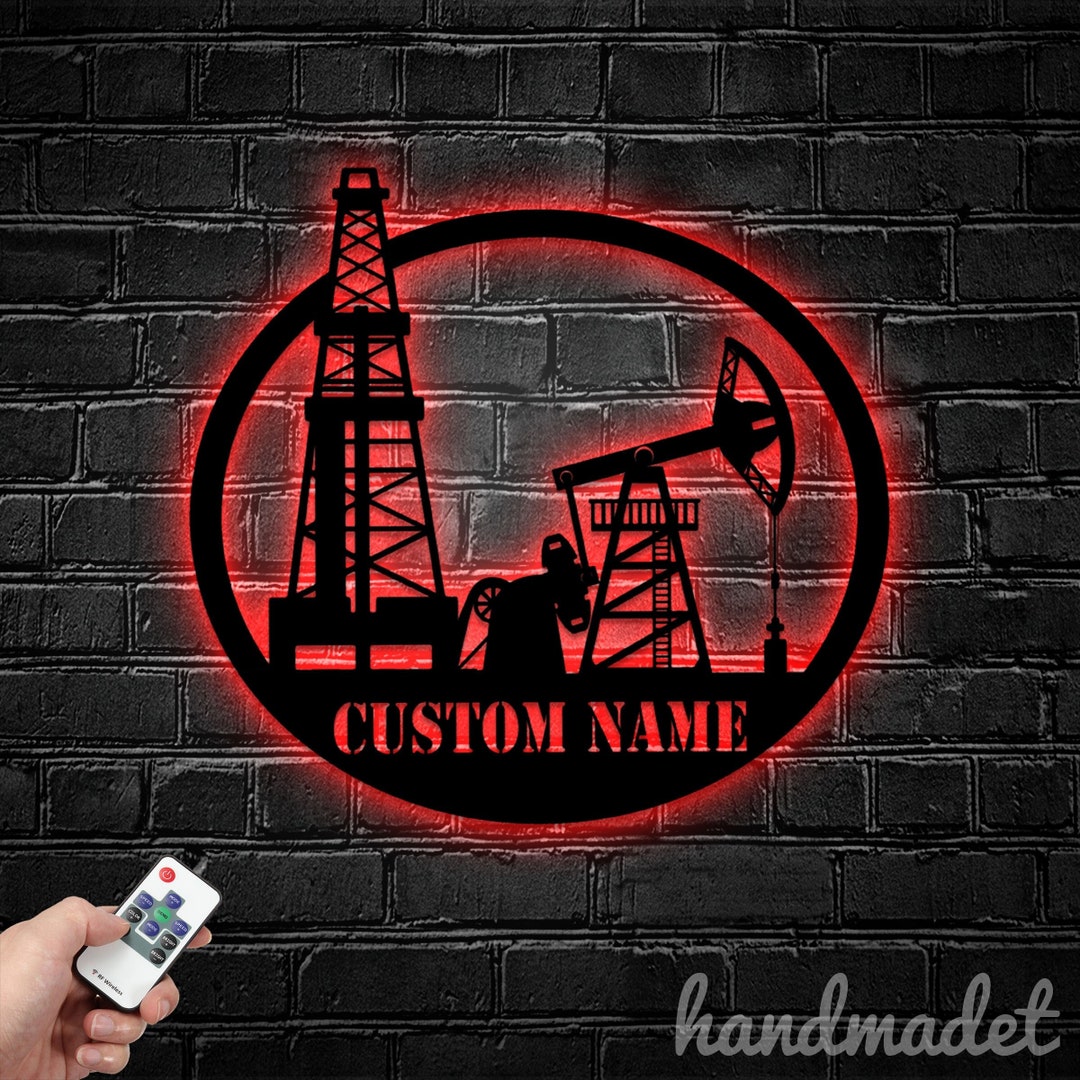 Personalized Oil Field Metal Wall Sign, Oilfield Metal Wall Light, Job ...