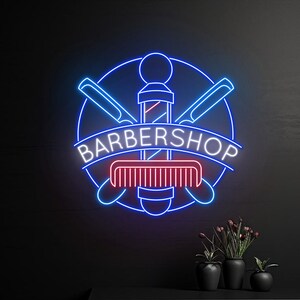 Custom Barber Shop Led Sign, Barber Shop Neon Sign, Barber Led Light ...