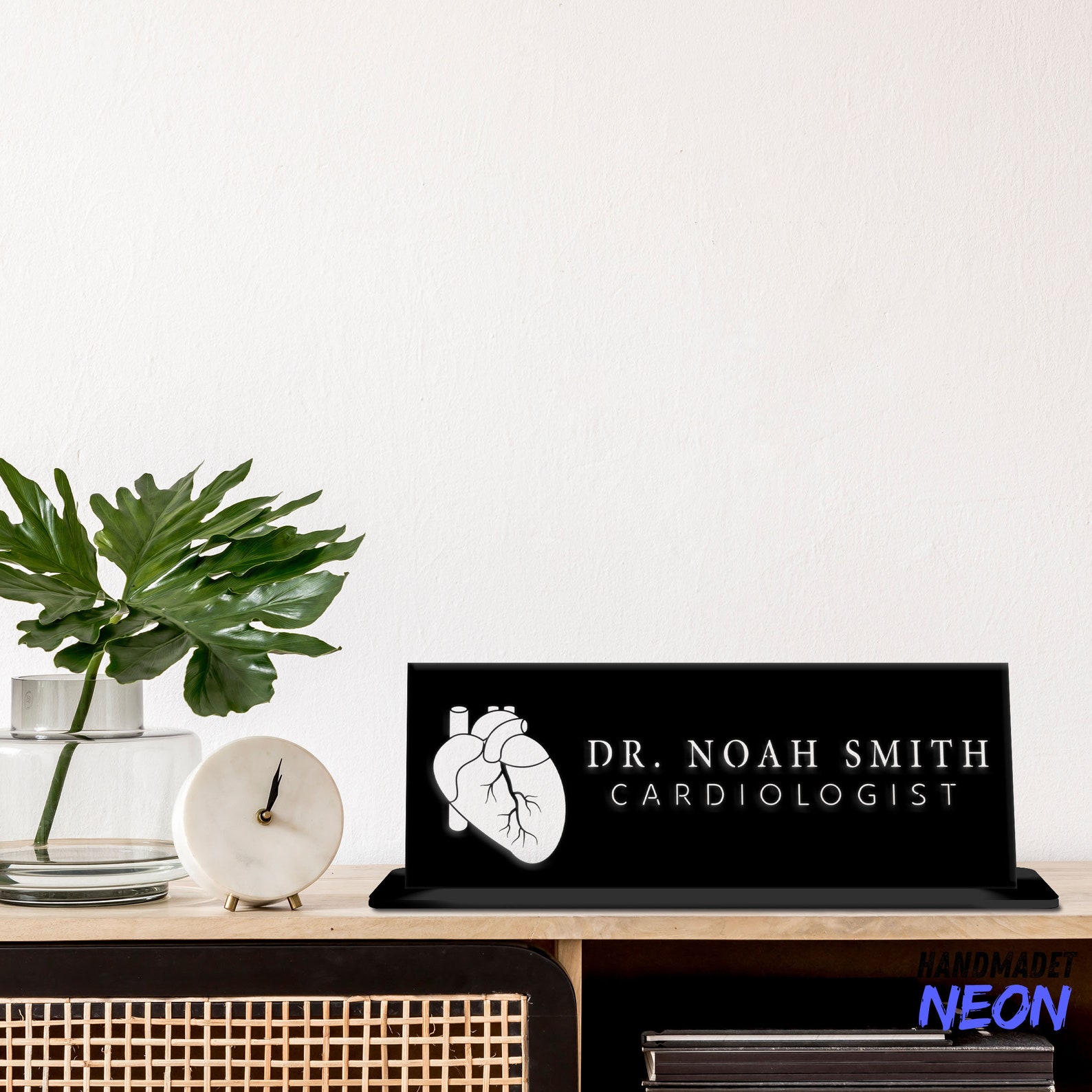 Custom Cardiologist Metal Name Plate, Doctor Name Plate Table Decor ...