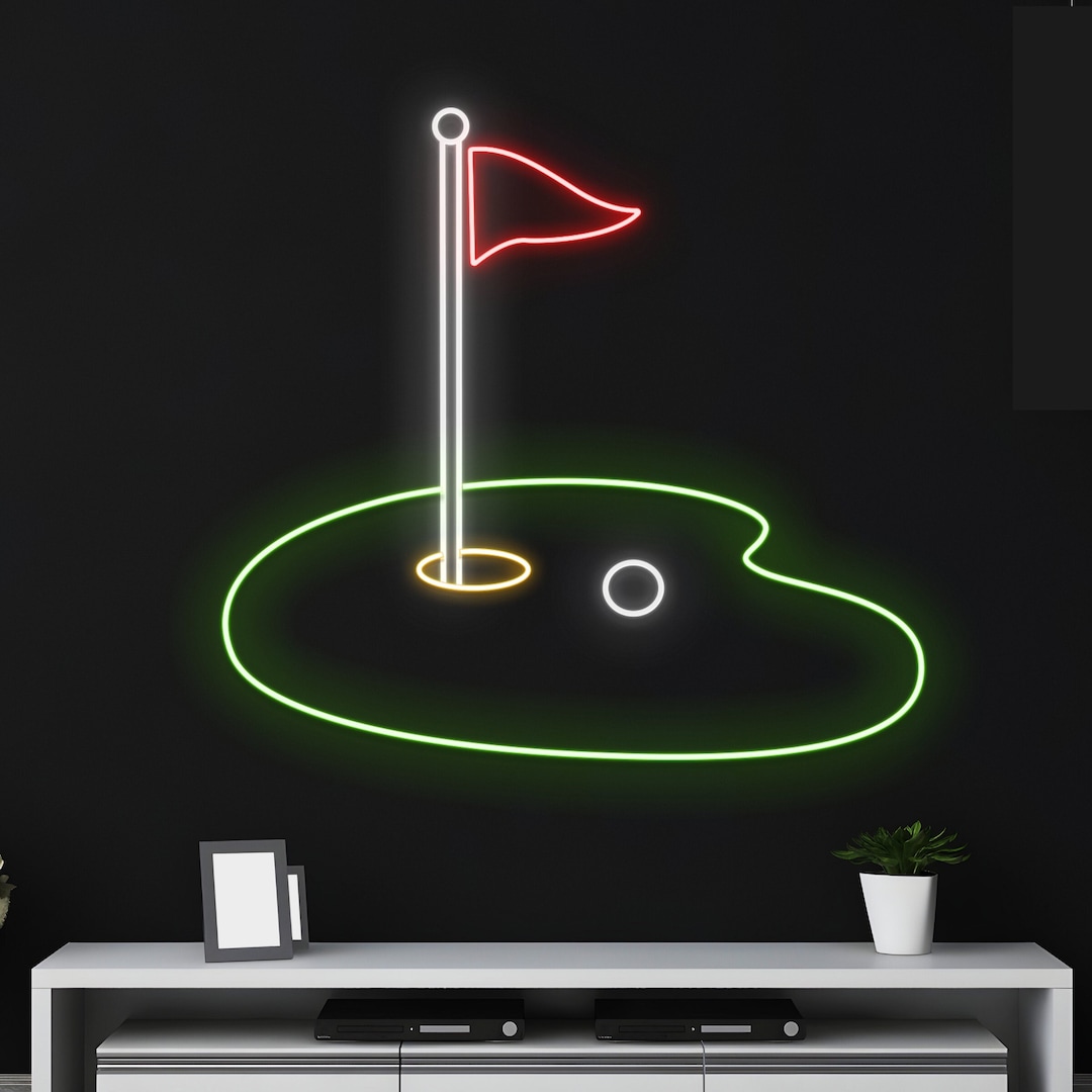 Custom Mini Golf Neon Sign, Custom Golf Green Grass Field LED Light ...