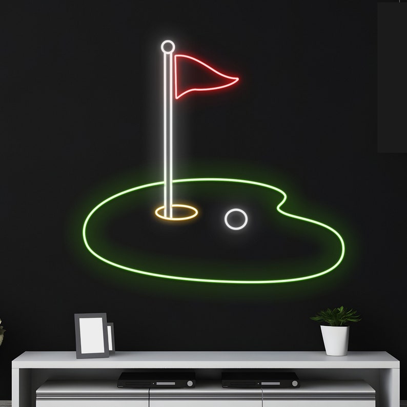 Custom Mini Golf Neon Sign, Custom Golf Green Grass Field LED Light ...
