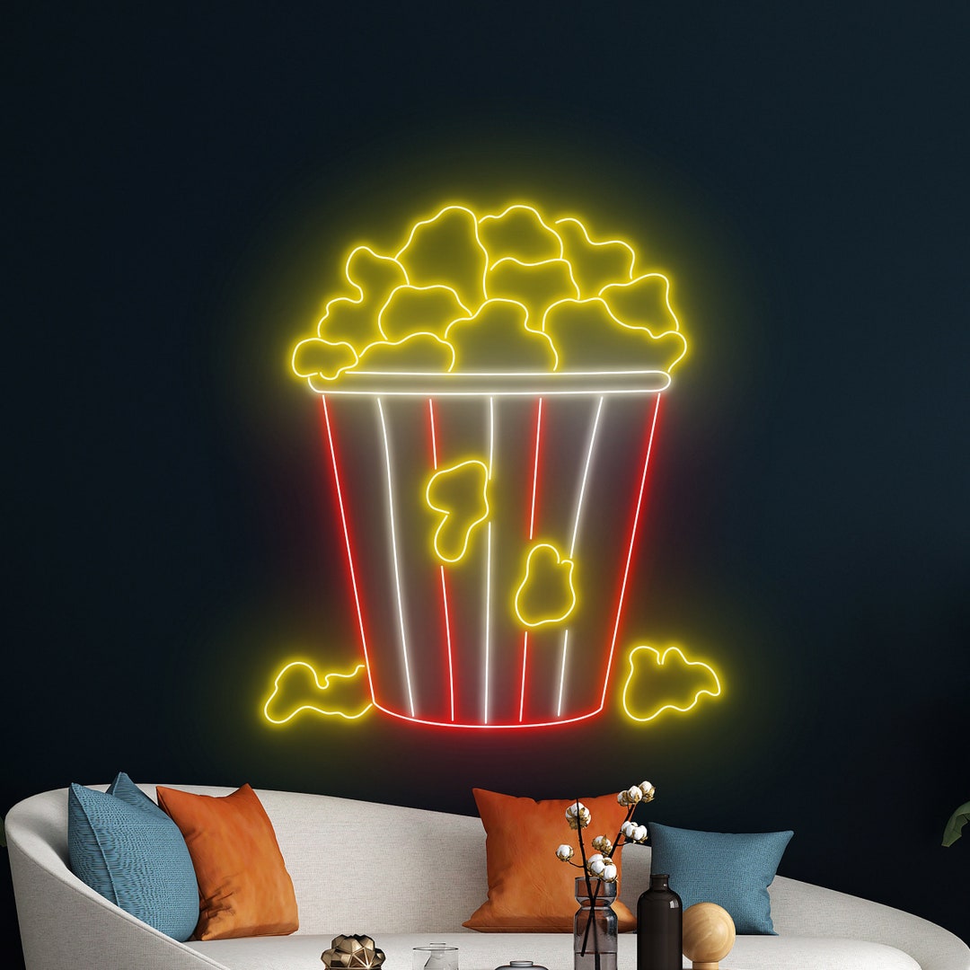 Popcorn Neon Sign, Popcorn Neon Light, Popcorn Led Light, Popcorn Led ...