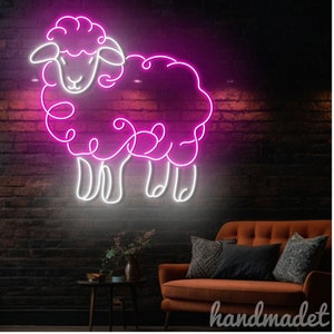 Sheep Neon Sign, Sheep Led Sign, Sheep Animal Neon Light, Animal Lover ...