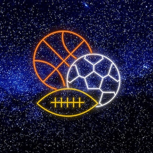 Soccer Ball Neon Sign, Basketball Led Sign, Sports Balls Neon, Sport ...