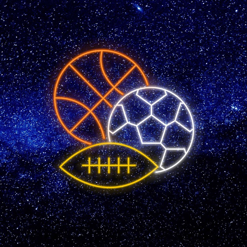 Soccer Ball Neon Sign, Basketball Led Sign, Sports Balls Neon, Sport ...