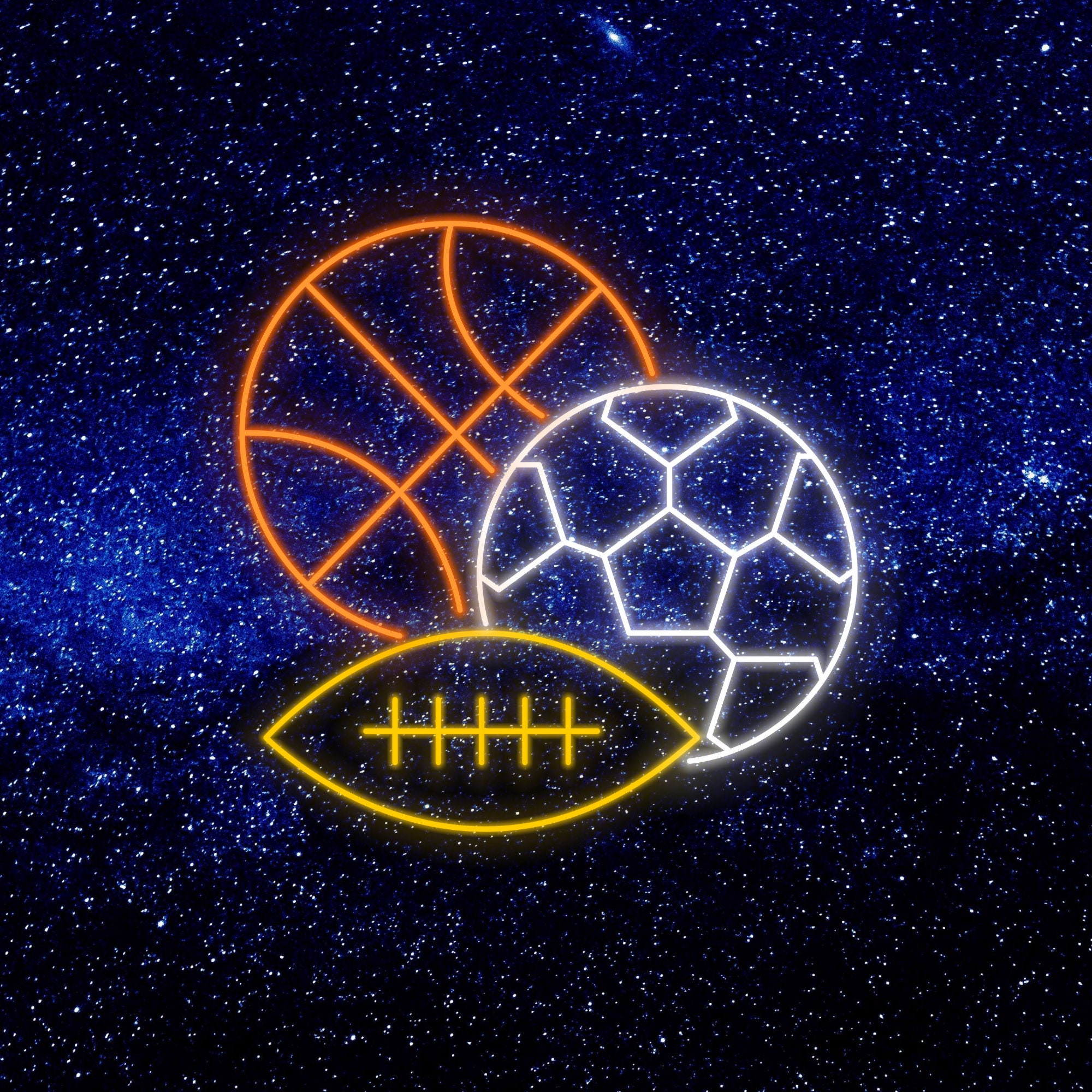 Soccer Ball Neon Sign, Basketball Led Sign, Sports Balls Neon, Sport ...