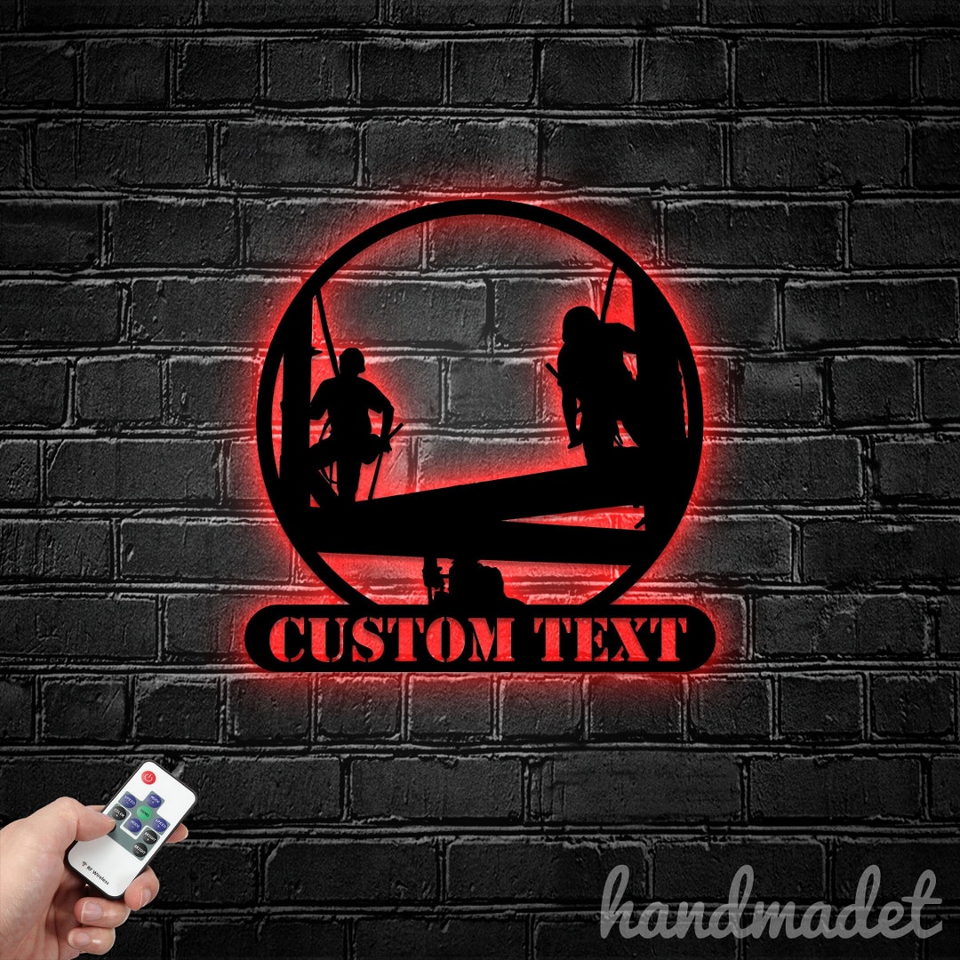 Personalized Ironworker Metal Wall Sign, Iron-working Metal Wall Light ...