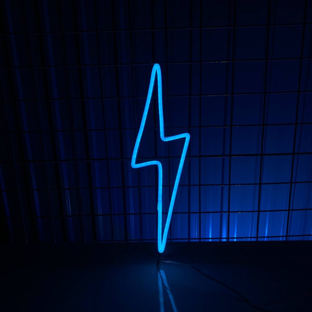 Lighting Bolt Neon Sign, Light Bolt LED Light, Thunder Led Sign ...