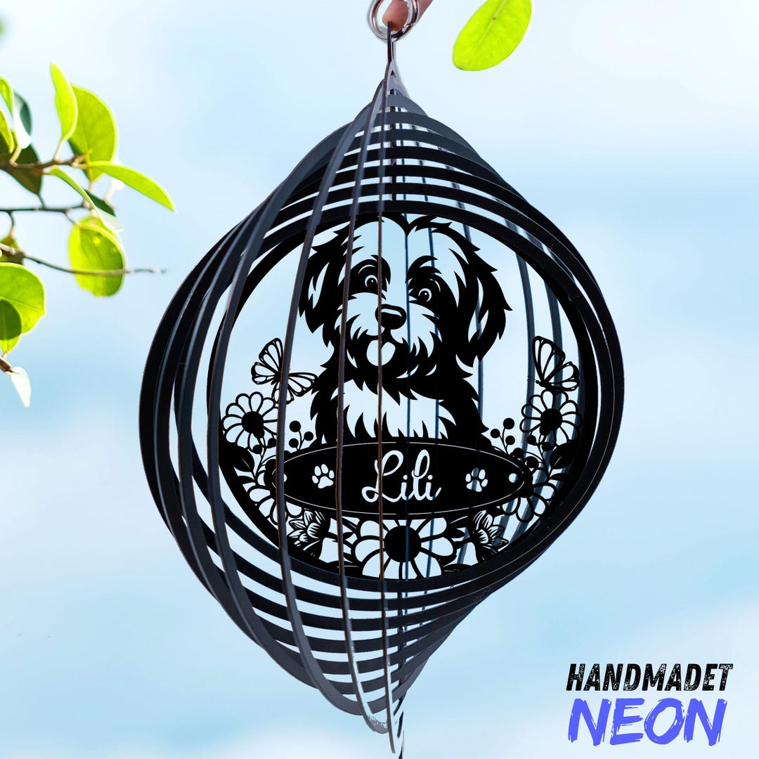 Personalized Havanese Wind Spinner, Custom Dog Memorial Gift With Name ...