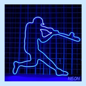 Baseball Neon Sign, Baseball Player Led Sign, Baseball Neon Light ...