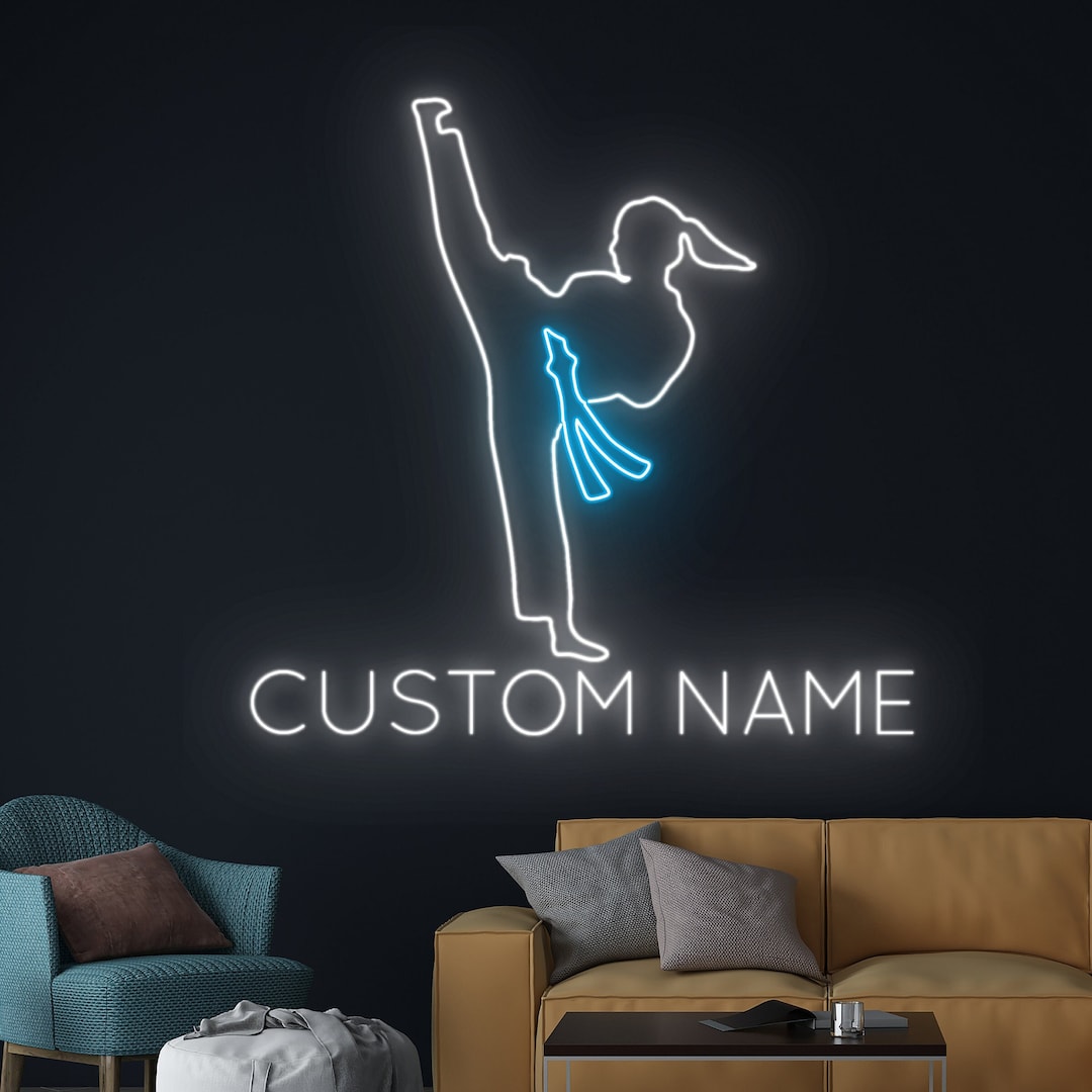 Karate Girl Neon Sign, Karate Kid Led Sign, Martial Art Led Light ...