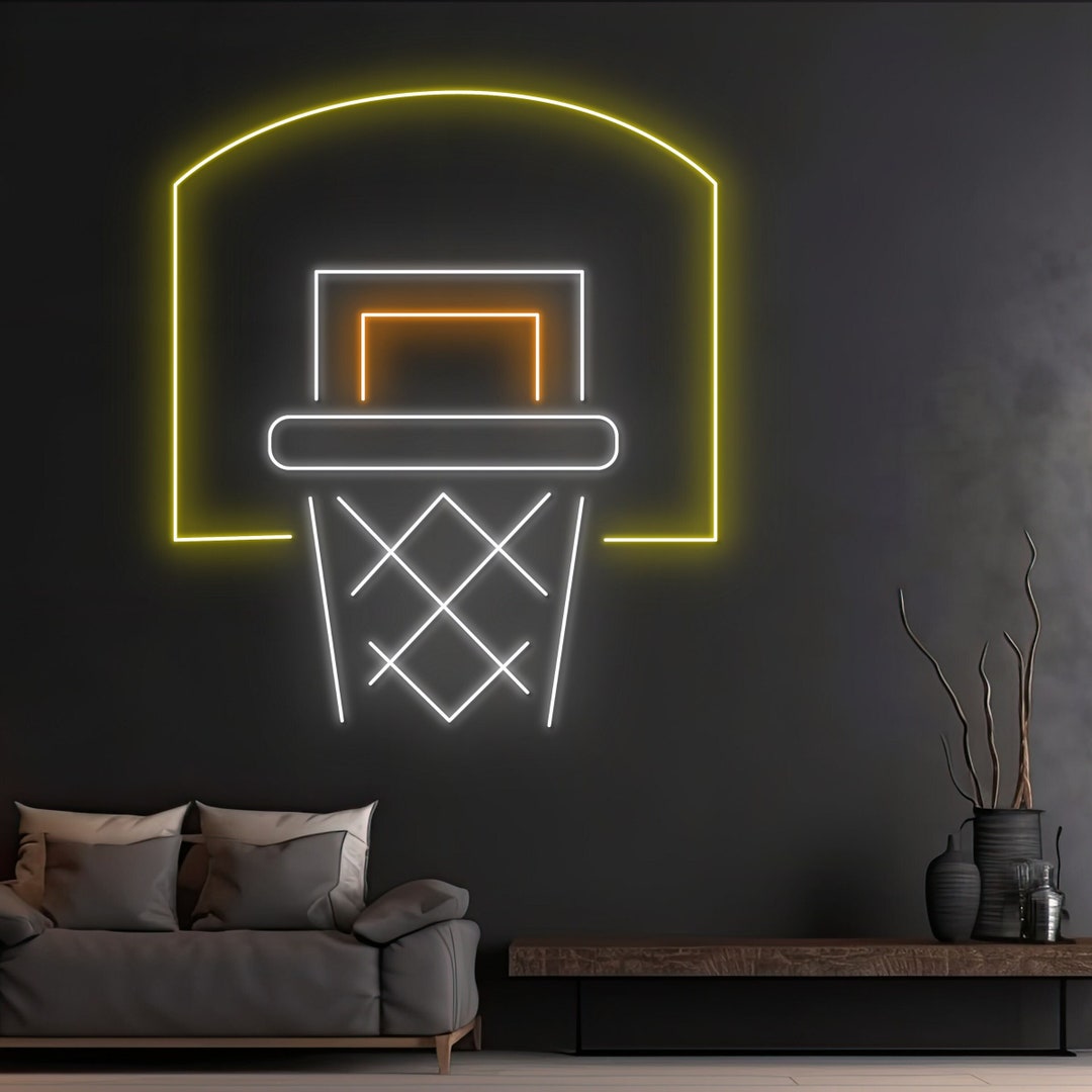 Custom Basketball Hoop Neon Sign, Custom Basket Ball Player Name LED ...